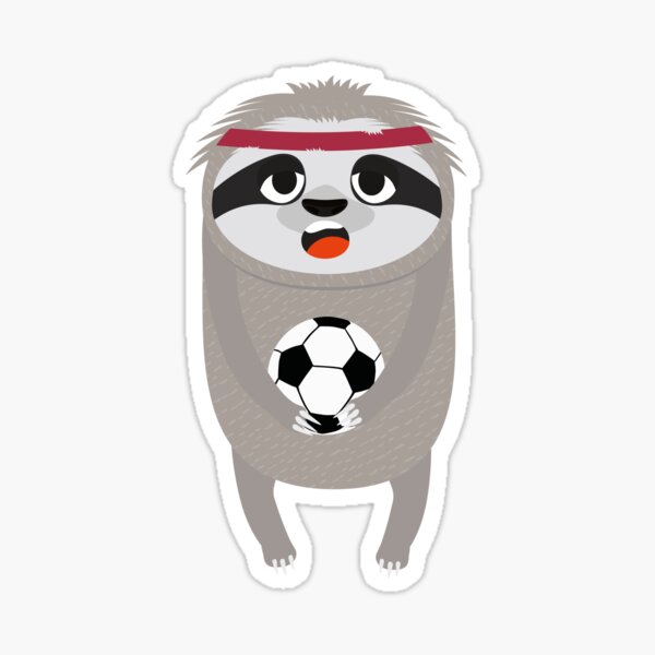 "Soccer Sloth with Ball happy-Design" Sticker for Sale by ilovecotton ...