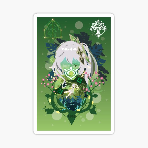 "Nahida Negative Space" Sticker for Sale by SwensonaDesigns | Redbubble