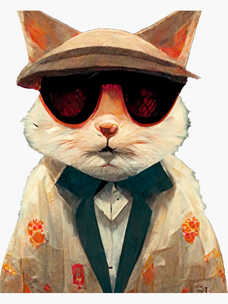 "Mob Boss Gangster Cat" Sticker for Sale by ColdNeptune | Redbubble