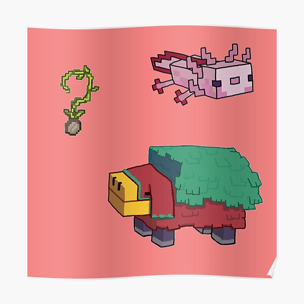 "Minecraft Sniffer Axolotl Sticker pack" Poster for Sale by GuyBubbles ...