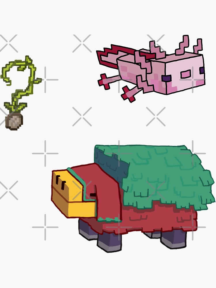 "Minecraft Sniffer Axolotl Sticker pack" Sticker for Sale by GuyBubbles ...