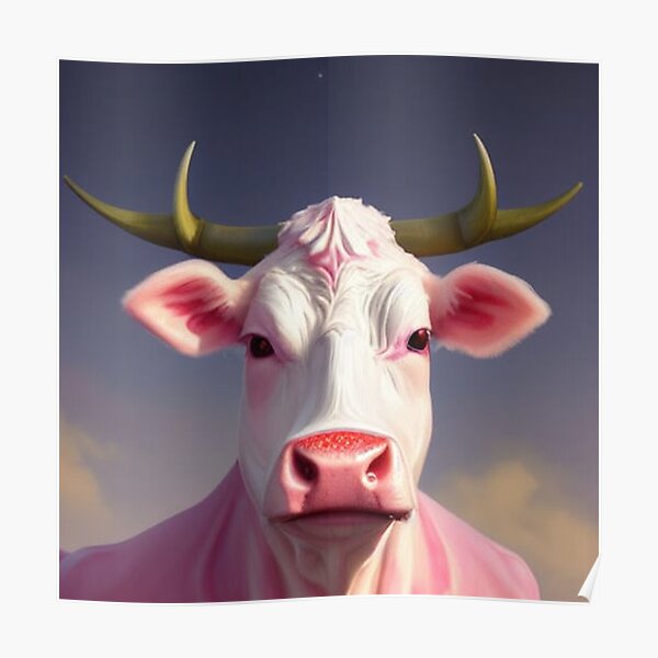 "Strawberry Milkshake Cow" Poster for Sale by NicholiCosplay | Redbubble