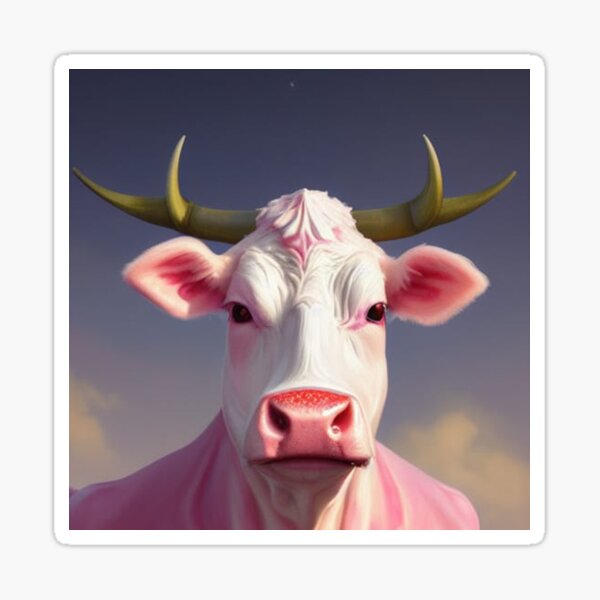 "Strawberry Milkshake Cow" Sticker for Sale by NicholiCosplay | Redbubble