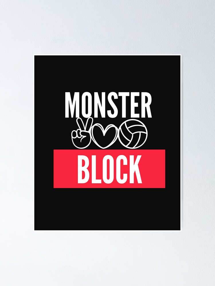 "Volleyball Monster Block " Poster for Sale by timotimdesigns | Redbubble