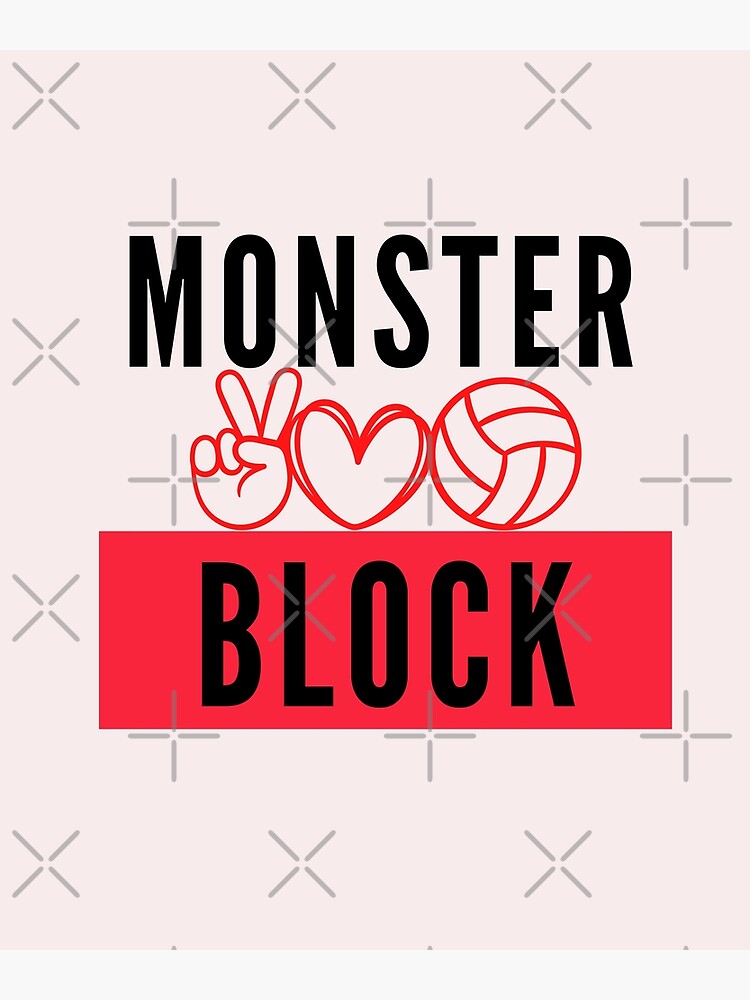 "Volleyball Monster Block " Poster for Sale by timotimdesigns | Redbubble