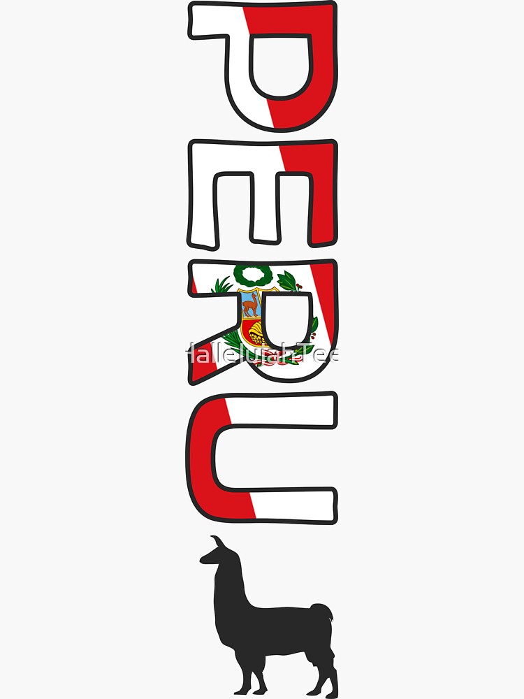"Peru Llama T-shirt Peruvian Soccer Tee" Sticker for Sale by ...
