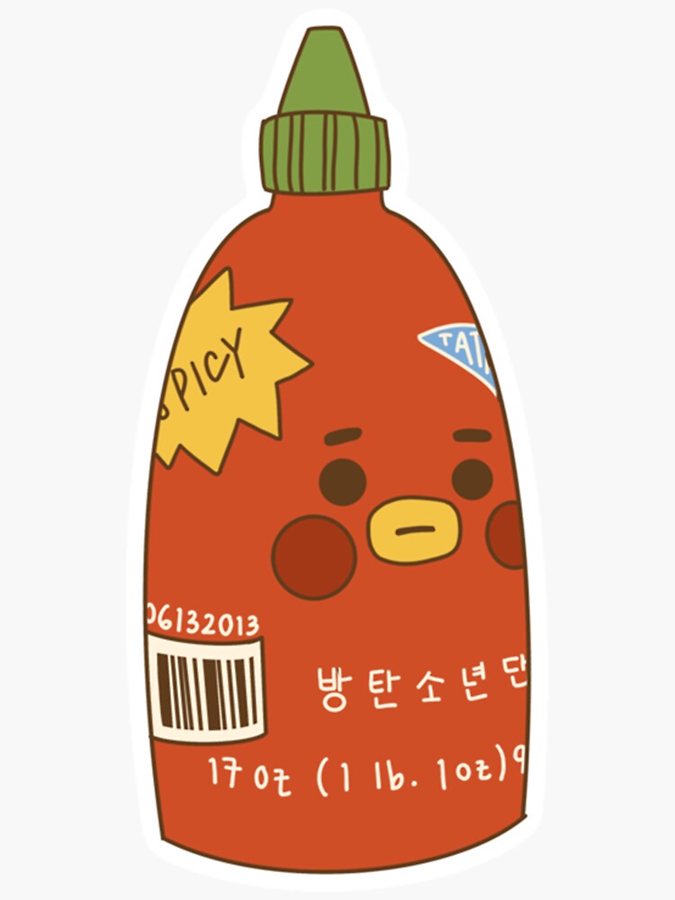 "Baby Tata Sriracha Sauce Bottle Cute " Sticker for Sale by ...