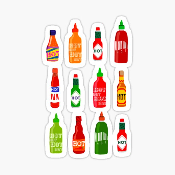 "Hot sauce bottles! " Sticker for Sale by MatchaMilkCo | Redbubble