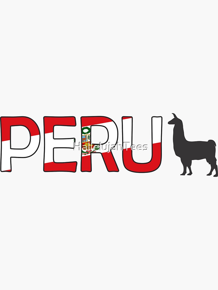 "Peru LlamaT-shirt Peruvian Llama Soccer Tee" Sticker for Sale by ...