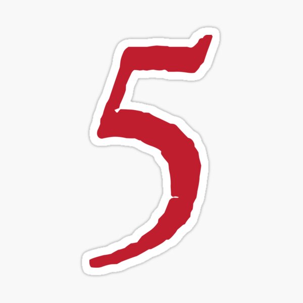 "Large Red Maroon Number 5 Five" Sticker for Sale by BullQuacky | Redbubble
