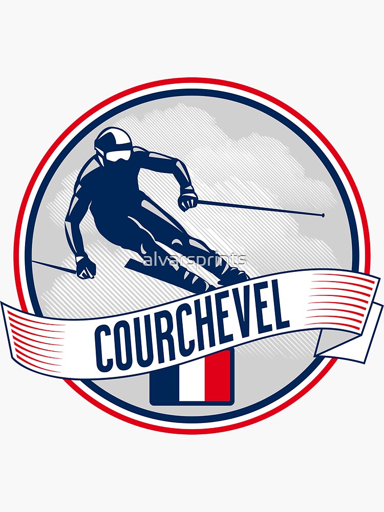 "Courchevel French Flag Skiing" Sticker for Sale by alvarsprints ...