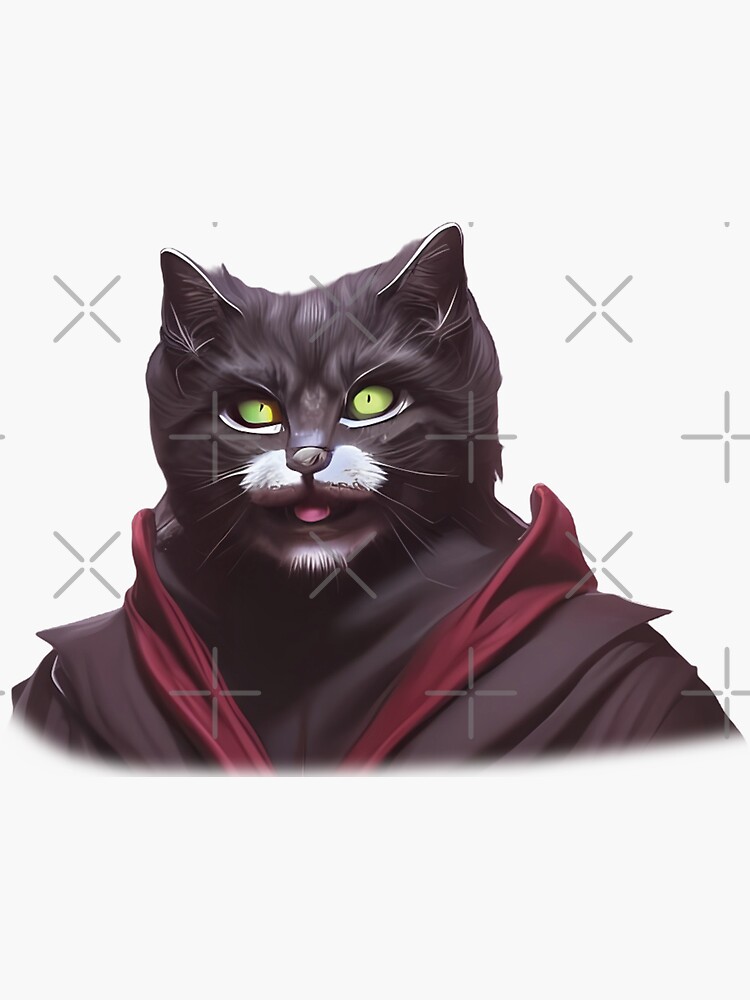 "Sensei Cat" Sticker for Sale by KMKALY | Redbubble
