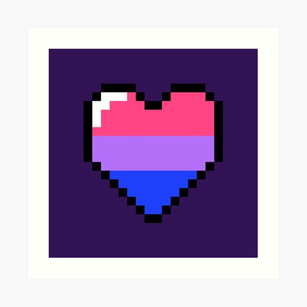 "8-Bit Pixel Bisexual Flag Heart" Art Print for Sale by Pixelology ...