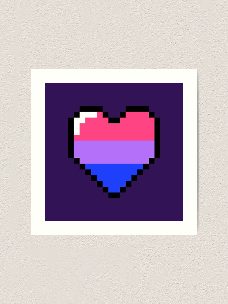 "8-Bit Pixel Bisexual Flag Heart" Art Print for Sale by Pixelology ...