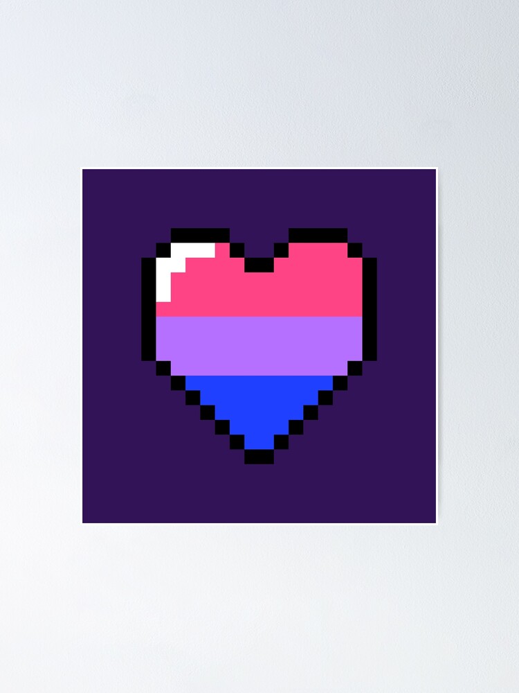 "8-Bit Pixel Bisexual Flag Heart" Poster for Sale by Pixelology | Redbubble