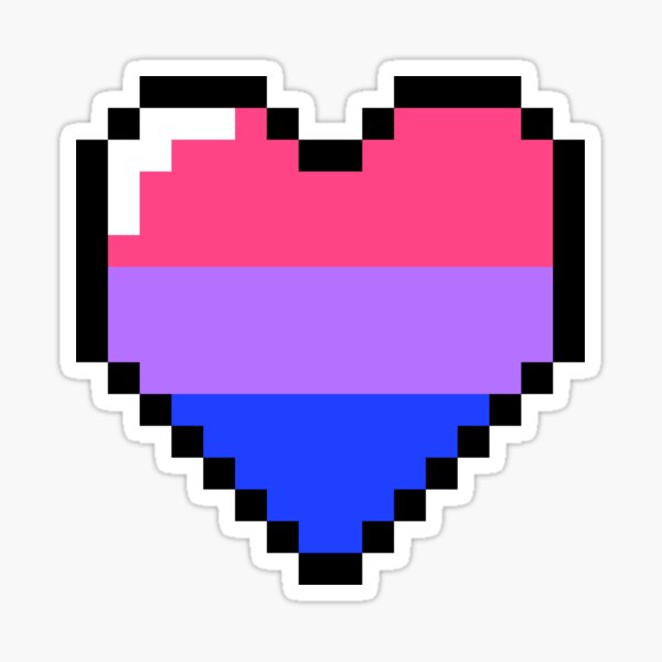 "8-Bit Pixel Bisexual Flag Heart" Sticker for Sale by Pixelology ...