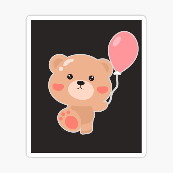 "Teddy bear with balloon " Sticker for Sale by gdartwork1692 | Redbubble