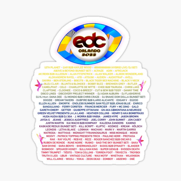 "EDC Orlando 2022" Sticker for Sale by Festmerch | Redbubble