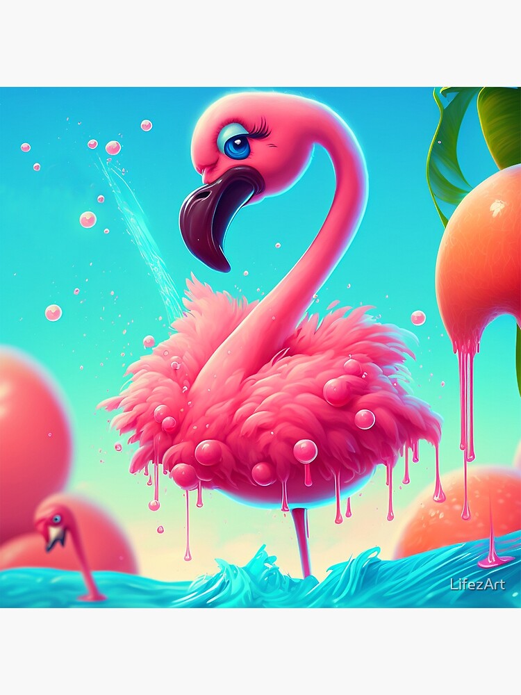 "Funny flamingo cartoon" Poster for Sale by LifezArt | Redbubble