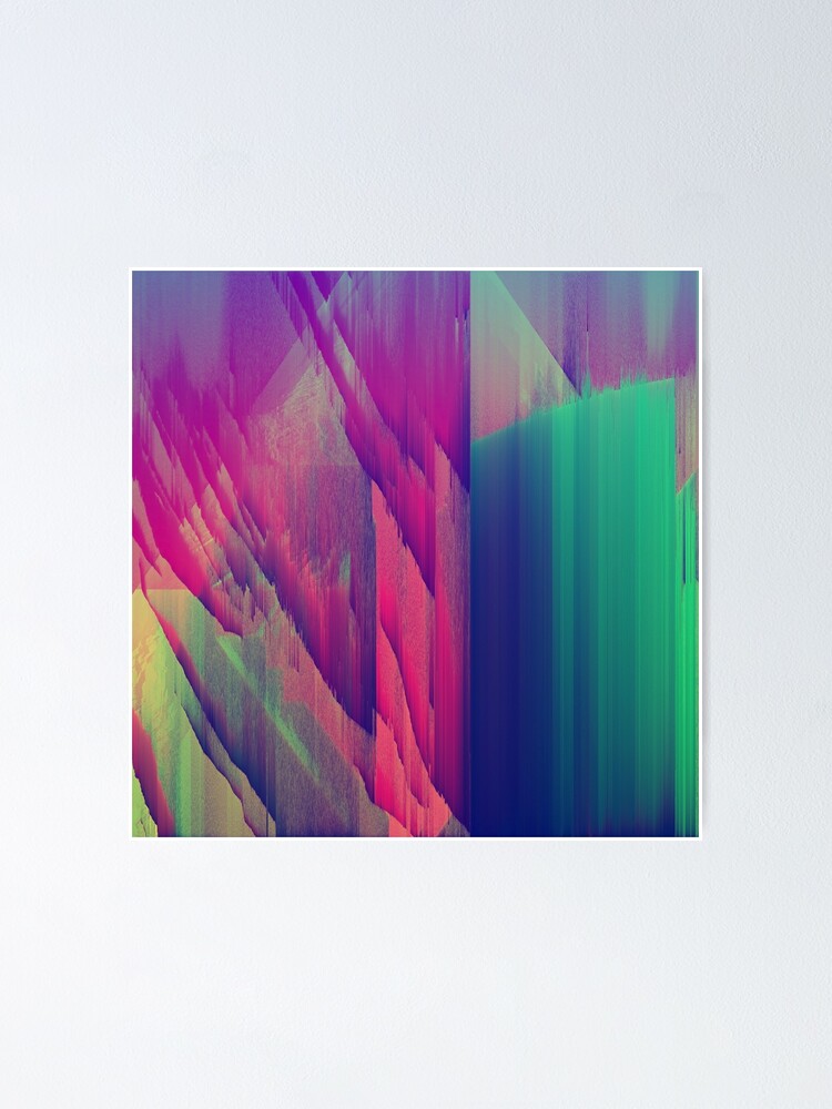 Poster « Retro Wave Data Glitch Mosh - Glitch Art Print », par burning ...