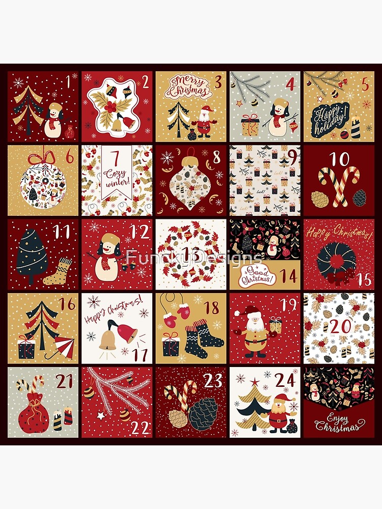 "Red Christmas Advent Calendar" Poster for Sale by FunckyDesigns ...