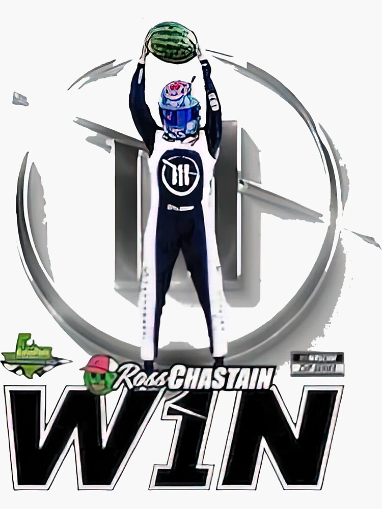 "Ross Chastain Checkered Flag White" Sticker for Sale by pipiapett ...