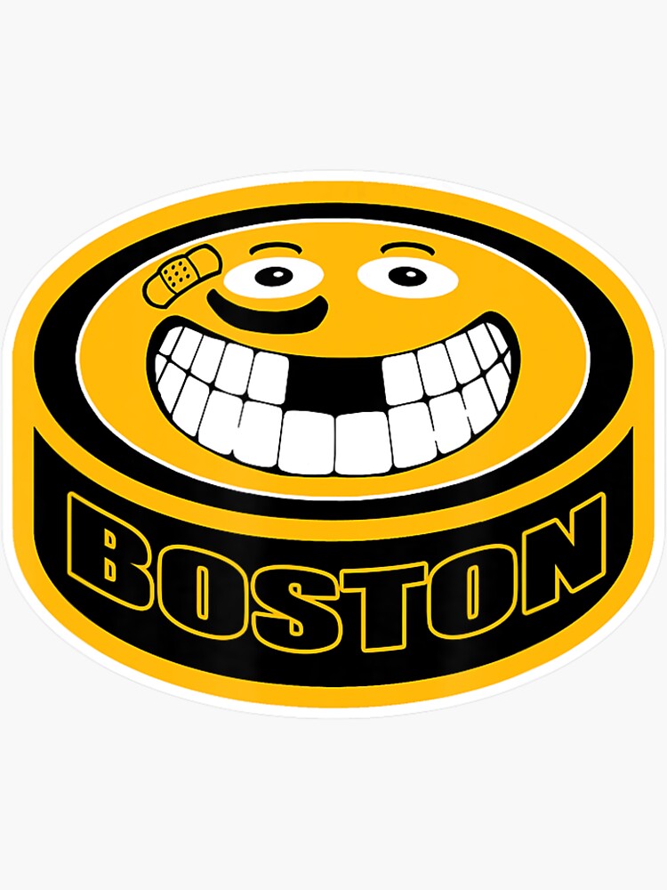 "Hockey Boston Mass. Kid Adult Puck Smile Face" Sticker for Sale by ...