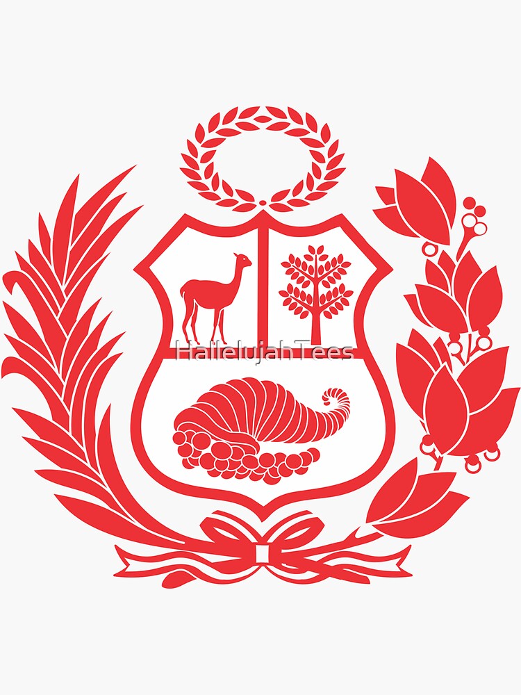 "Peru Escudo Peruvian Coat of Arms" Sticker by HallelujahTees | Redbubble