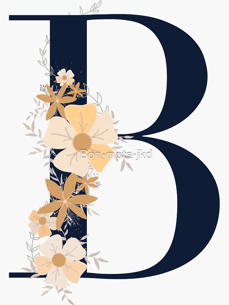 "Letter B monogram dark blue" Sticker for Sale by Bon-mots-jkd | Redbubble