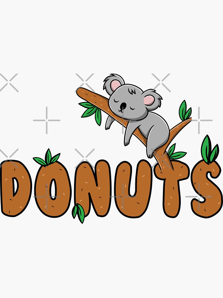 "Cute koala hanging on a donut tree" Sticker for Sale by Donutlovers ...