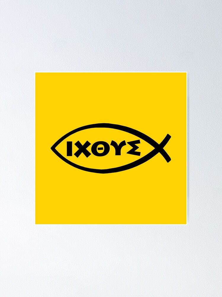 "Ichthys Christ Symbol ΙΧΘΥΣ" Poster for Sale by technai | Redbubble