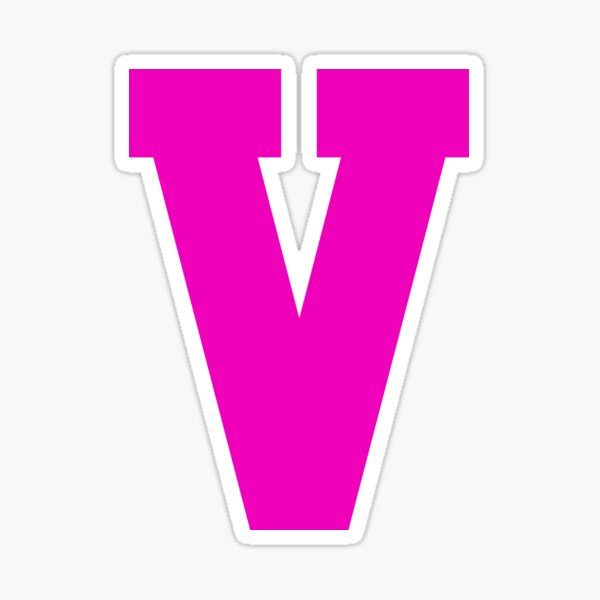 "Alphabet, Pink V, Sports letter V" Sticker for Sale by TheCultStuff ...