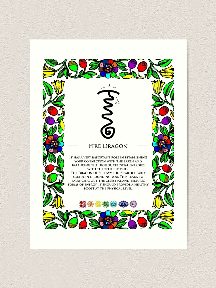 "Fire Dragon Symbol - Reiki Symbol" Art Print for Sale by modymada ...
