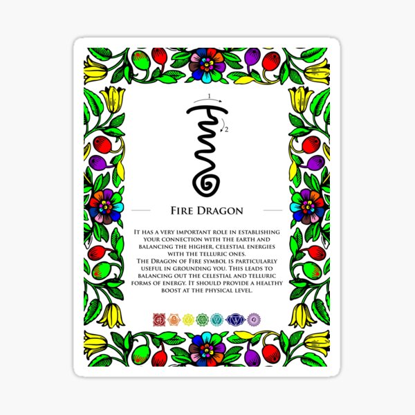 "Fire Dragon Symbol - Reiki Symbol" Sticker for Sale by modymada ...