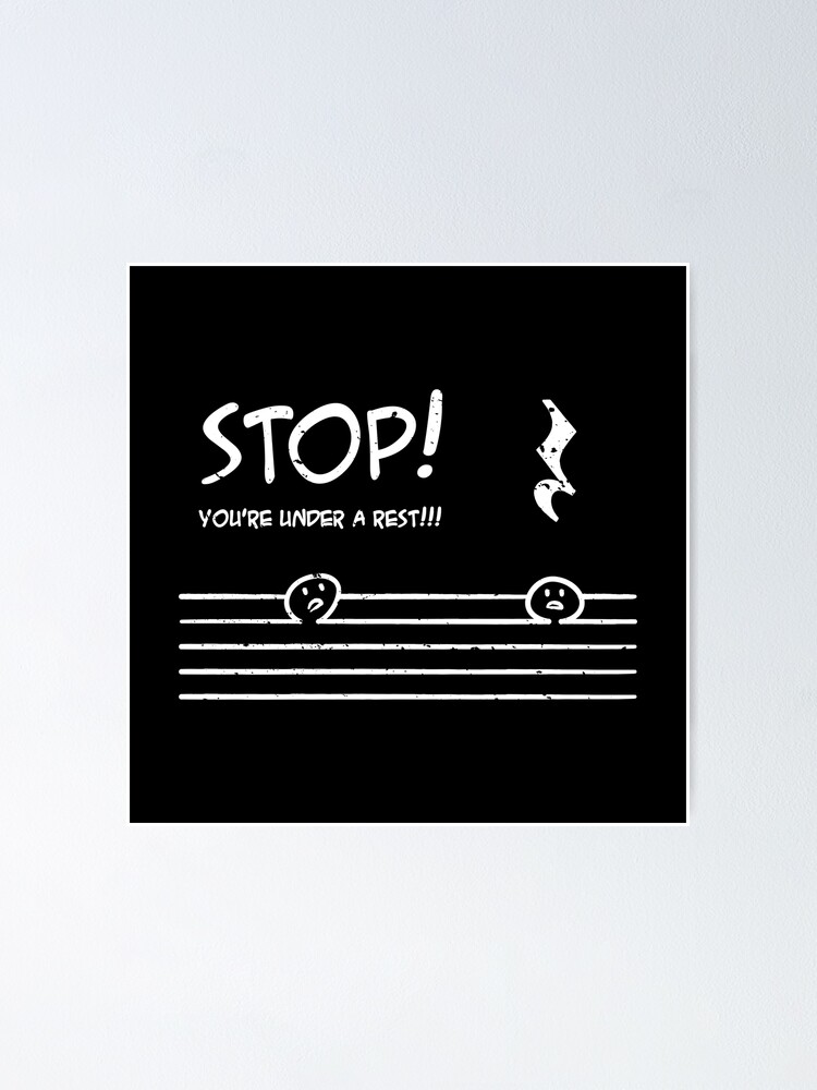 "Stop You're Under A Rest Police Music Humor Graphic Funny Distressed ...