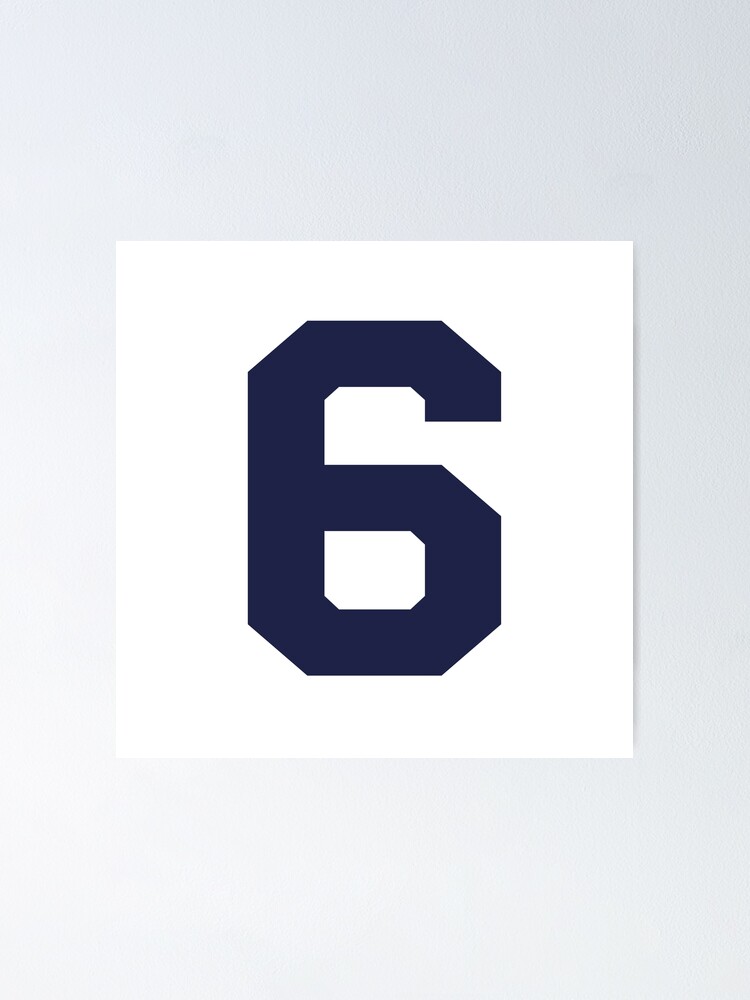 Póster «Número 6, azul marino seis, deportivo número 6» de TheCultStuff ...