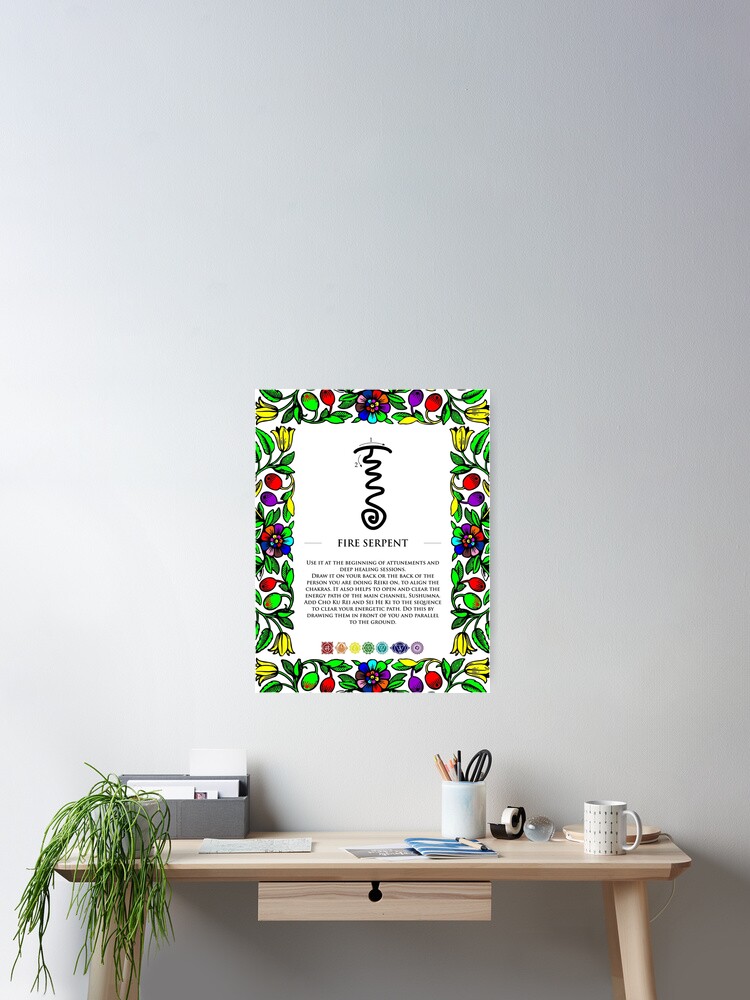 "Fire Serpent Symbol - Reiki Symbol Karuna Shamballa" Poster for Sale ...