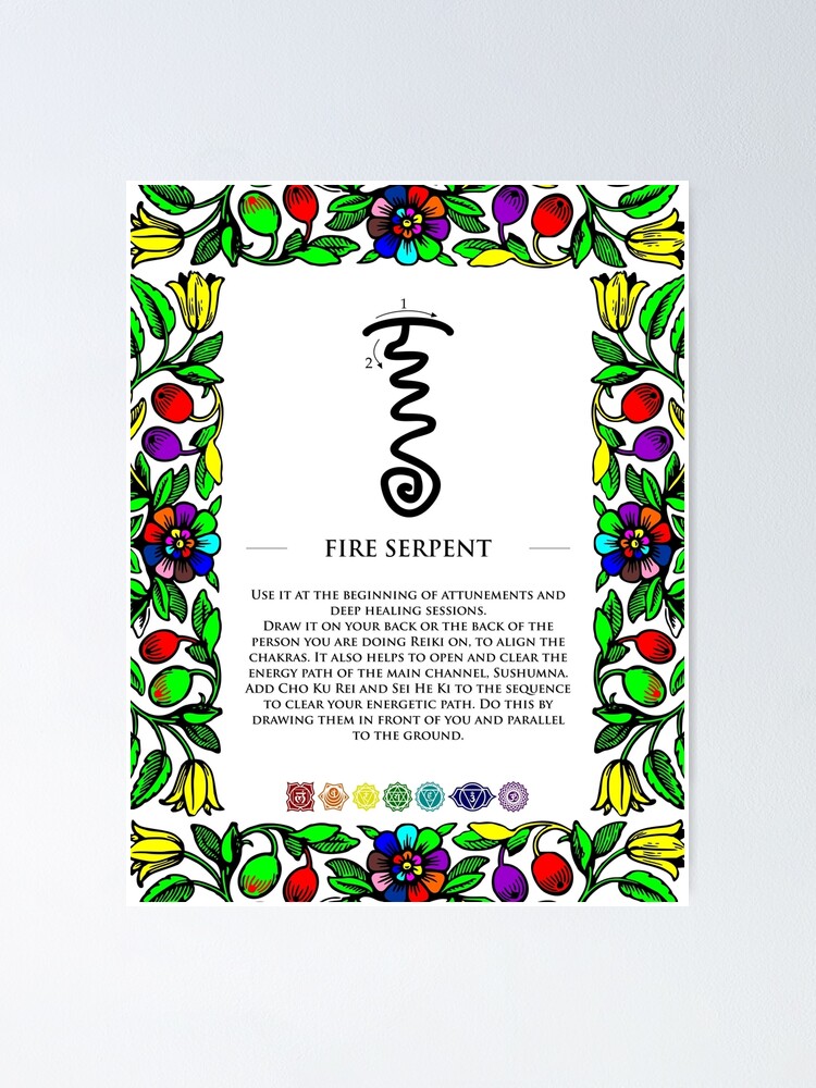 "Fire Serpent Symbol - Reiki Symbol Karuna Shamballa" Poster for Sale ...