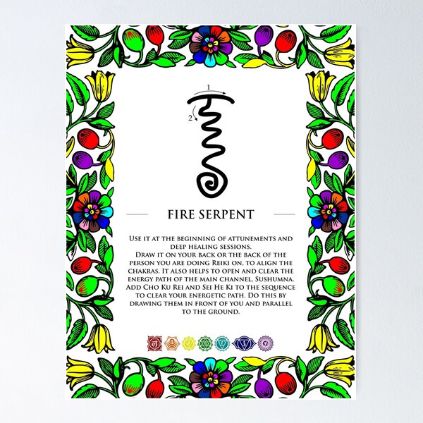 "Fire Serpent Symbol - Reiki Symbol Karuna Shamballa" Poster for Sale ...