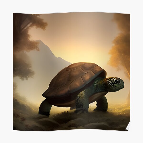 "Determined Turtle | Fantasy Art" Poster for Sale by PandCBlog | Redbubble