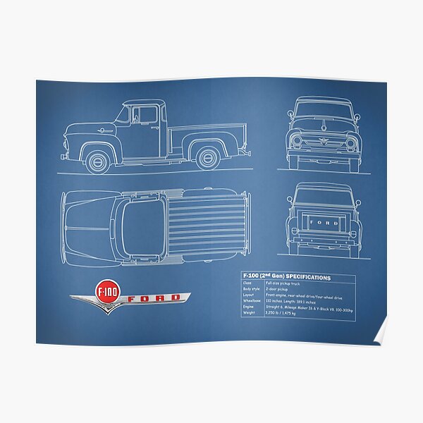 "The F100 Blueprint" Poster for Sale by rogue-design | Redbubble