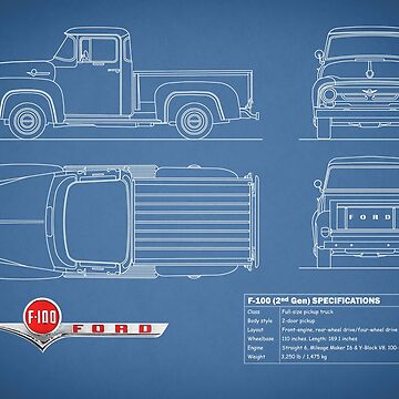 "The F100 Blueprint" Sticker for Sale by rogue-design | Redbubble