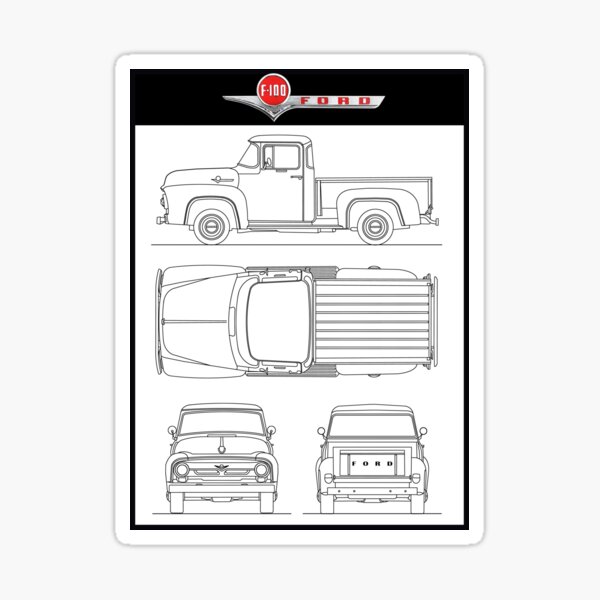 "The F100 Blueprint" Sticker for Sale by rogue-design | Redbubble