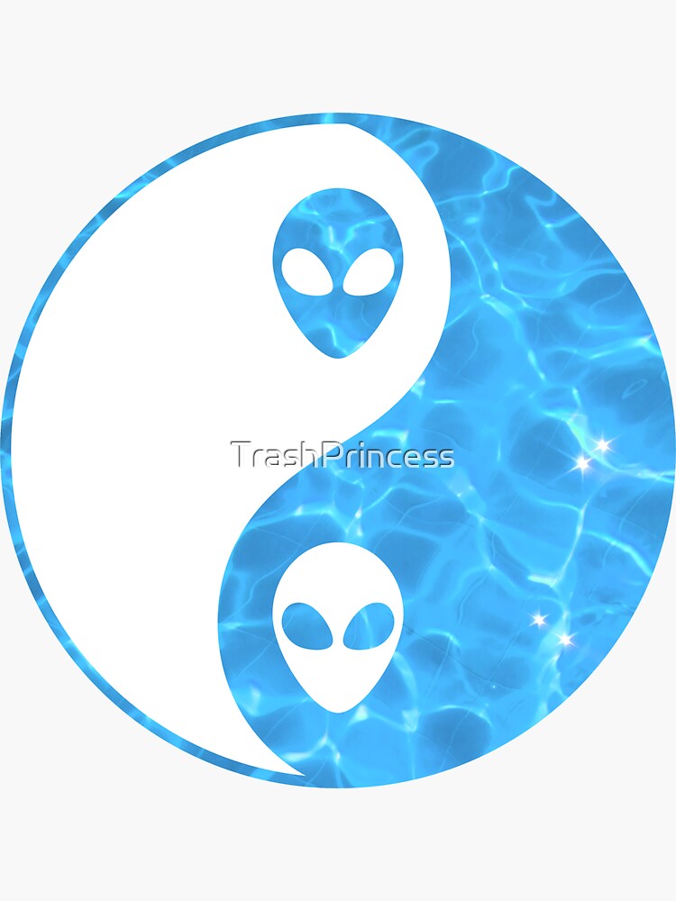 "Ying Yang Alien" Sticker for Sale by Trashprincess | Redbubble