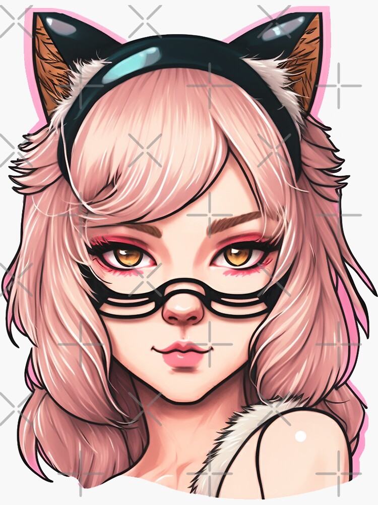 Mele Cat Girl Anime Waifu Sticker For Sale By Waifu Stickers Redbubble