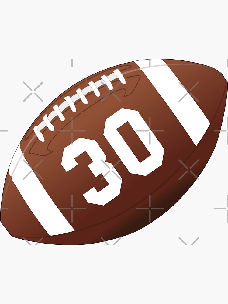 "American football ball number 30, thirty" Sticker for Sale by ...