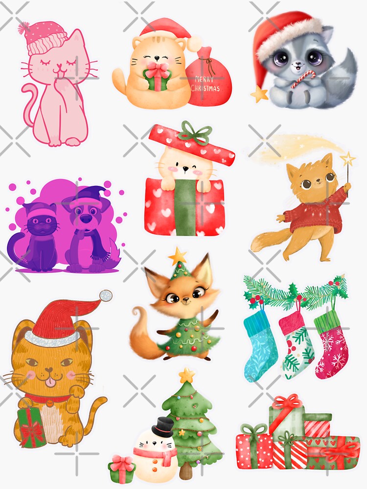 "Merry Christmas stickers pack " Sticker for Sale by GalaxyArt03 ...