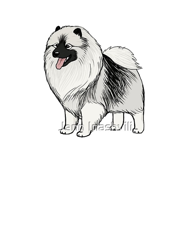 "Keeshond Cartoon Dog" by Jenn Inashvili | Redbubble