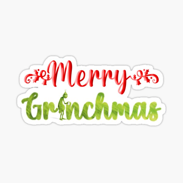 "Merry Grinchmas" Sticker for Sale by Apenimon | Redbubble
