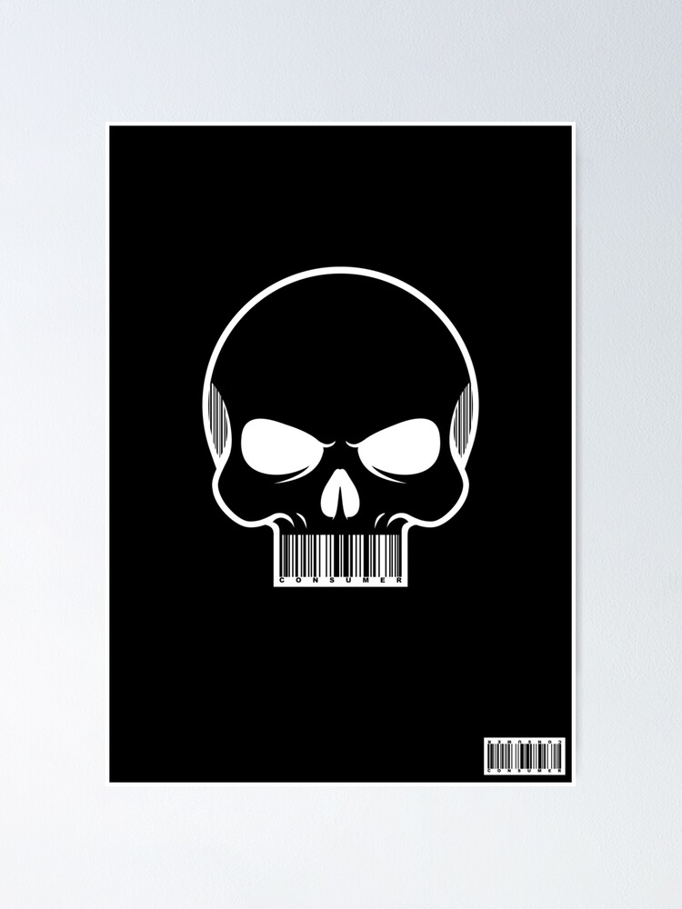 "Barcode Skull" Poster for Sale by RevolutionGFX | Redbubble